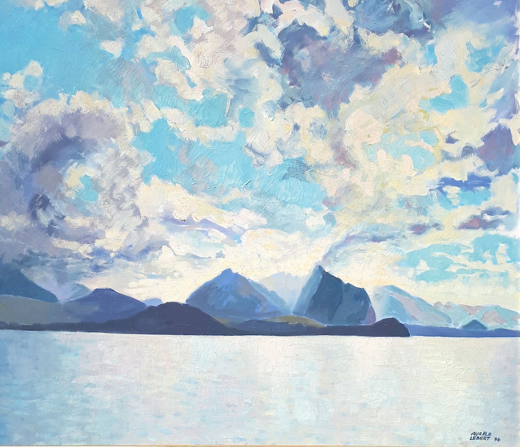 Lac de Thoune par le peintre Aurèle Lebert